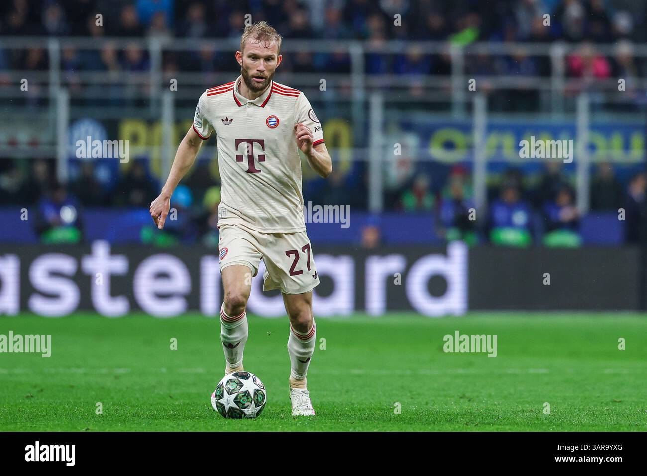 Konrad Laimer of FC Bayern Munchen seen in action during UEFA Champions ...