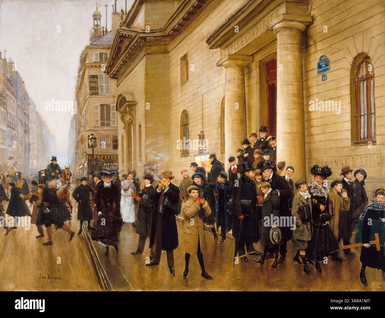 Jean Beraud, La sortie du lycée Condorcet, (Paris), (Leaving Condorcet ...