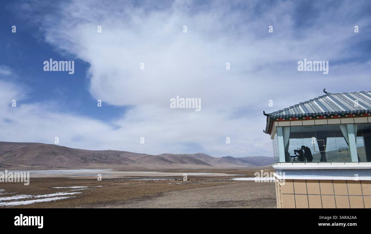 (250417) -- XINING, April 17, 2025 (Xinhua) -- A drone photo taken on ...
