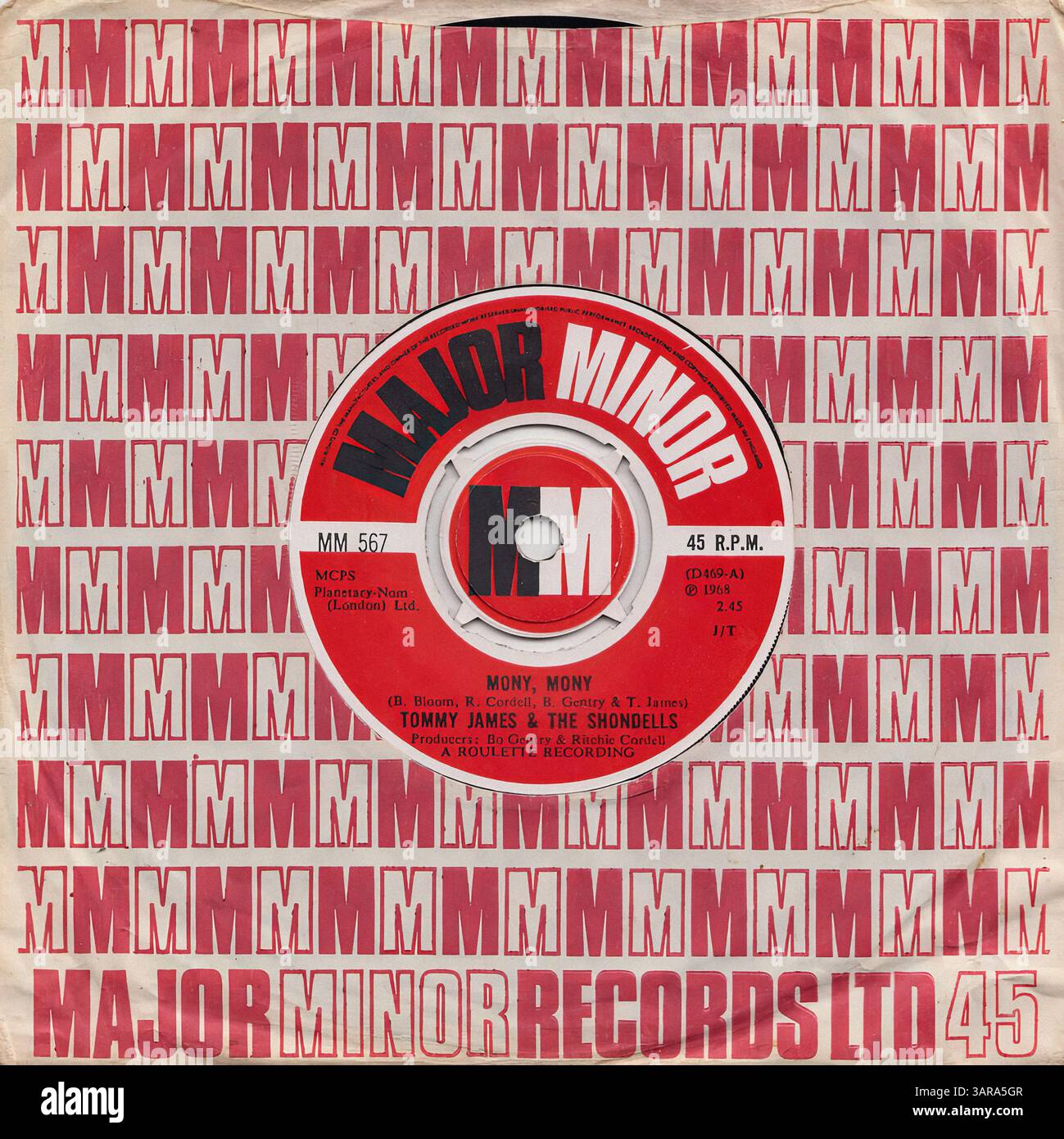 Tommy James & The Shondells - Mony, Mony One two three and i fell 45rpm - Vintage vinyl record ...