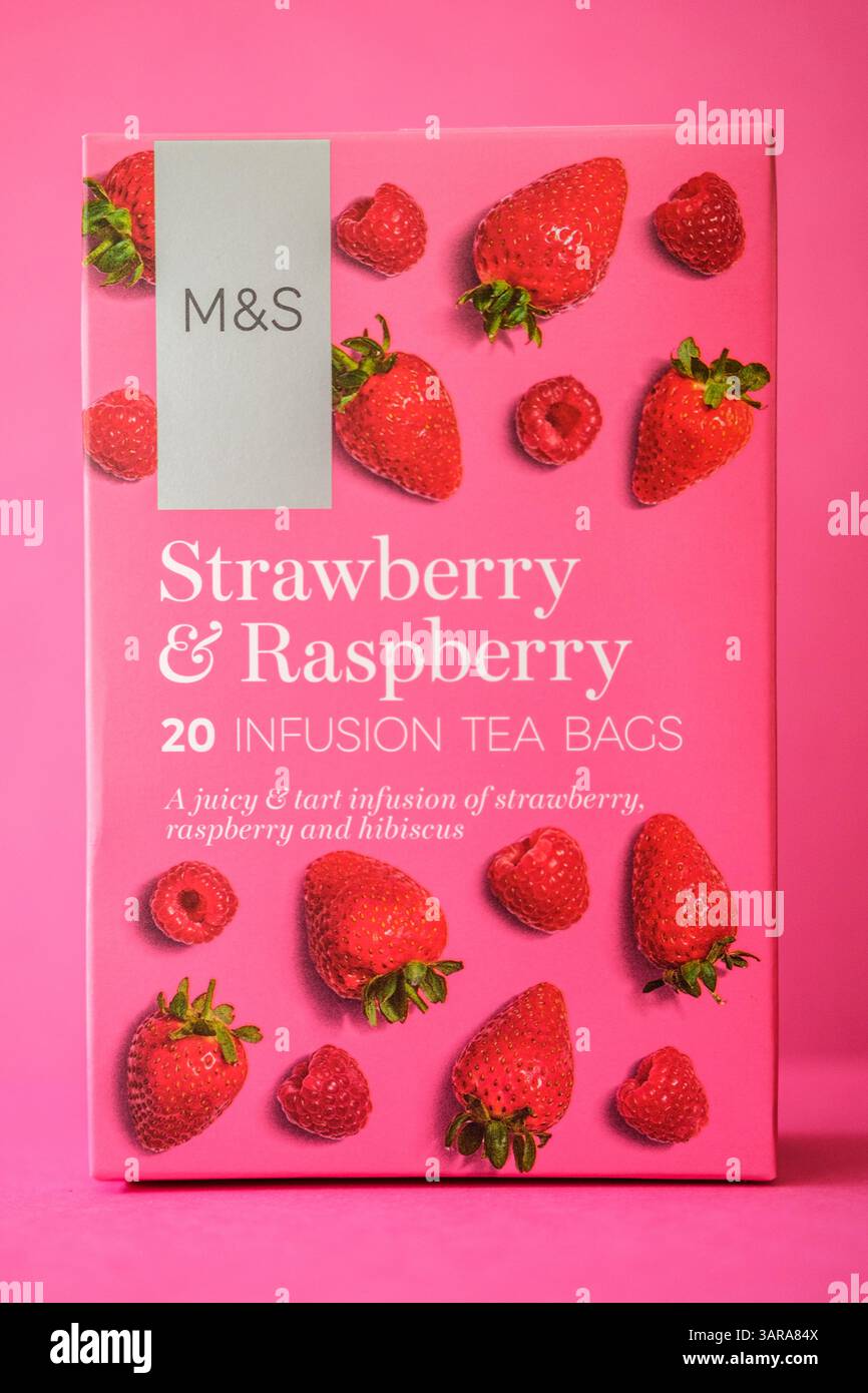 London UK, April17 2025, Box of Marks And Spencer Strawberry And ...