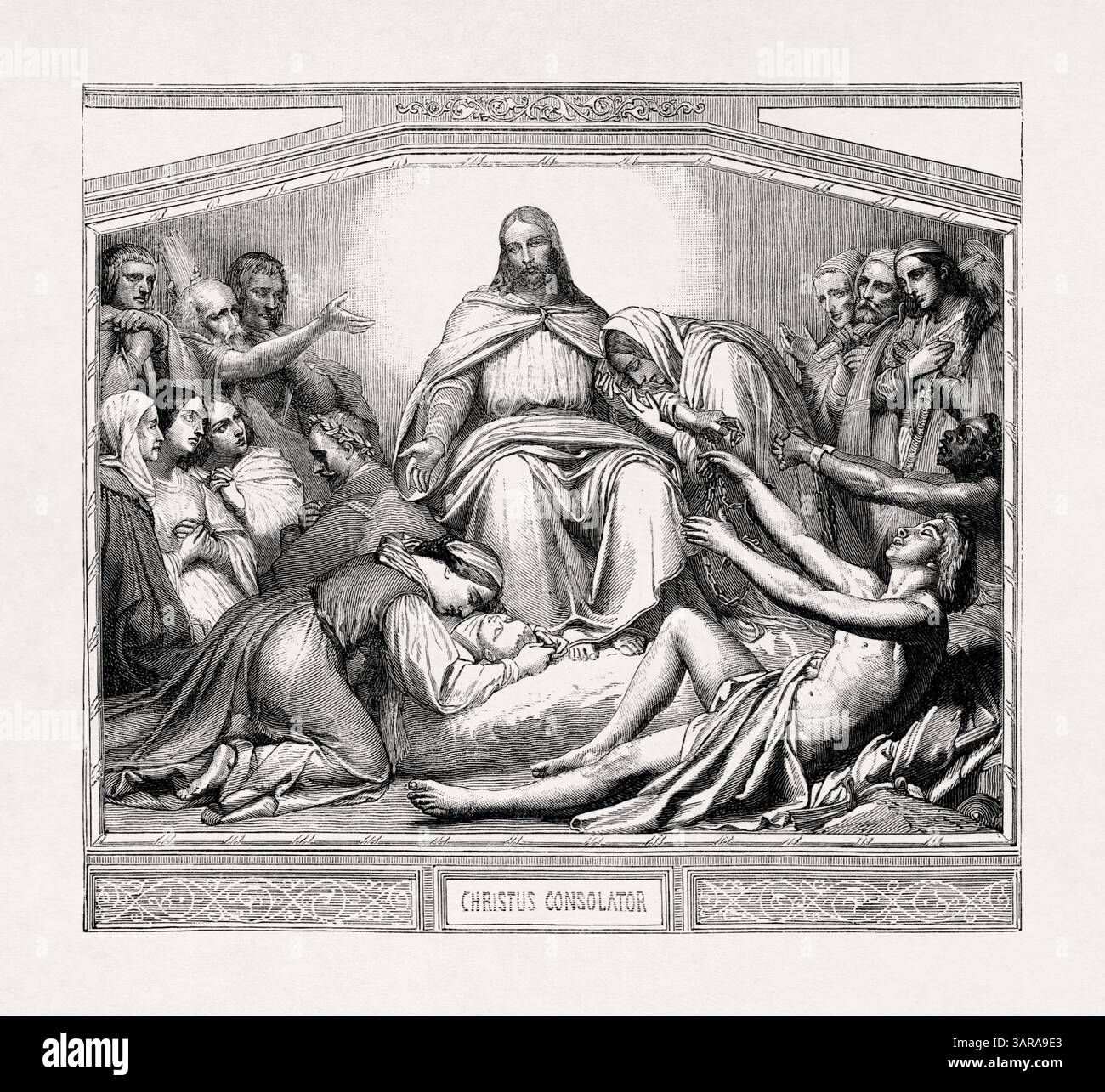Engraving representing Christ the Consoler after a 19th century ...