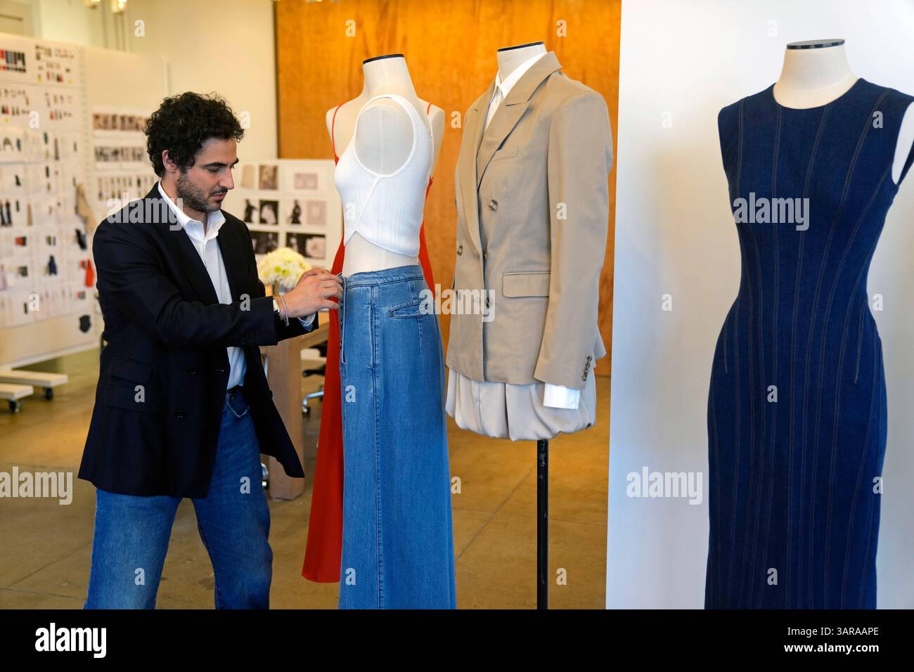 Designer Zac Posen is seen with his new clothing line at the Gap ...