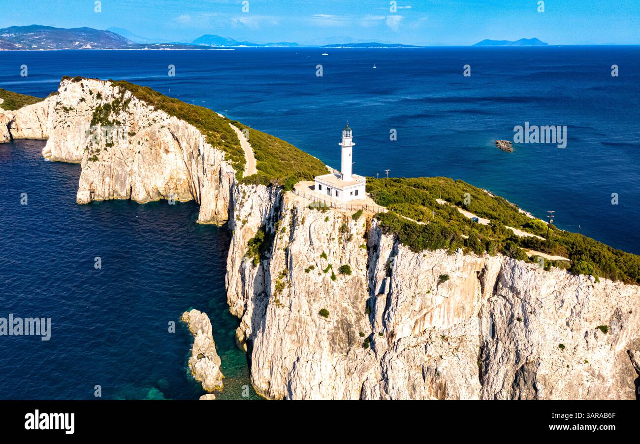 Cape Lefkatas Lighthouse, on Lefkada Island, Greece Stock Photo - Alamy