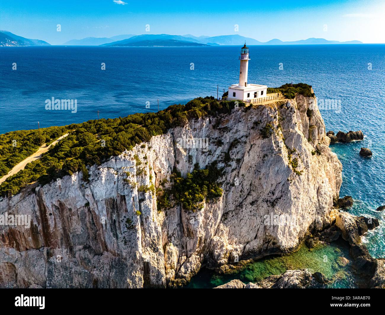 Cape Lefkatas Lighthouse, on Lefkada Island, Greece Stock Photo - Alamy