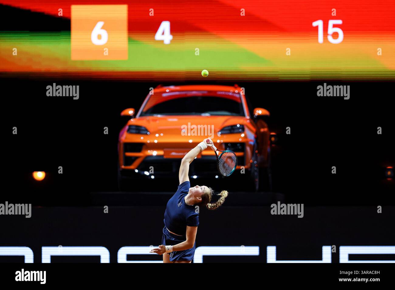 Stuttgart, Deutschland. 17th Apr, 2025. im Bild Mirra Andreeva Mirra Andreeva vs Ekaterina ...