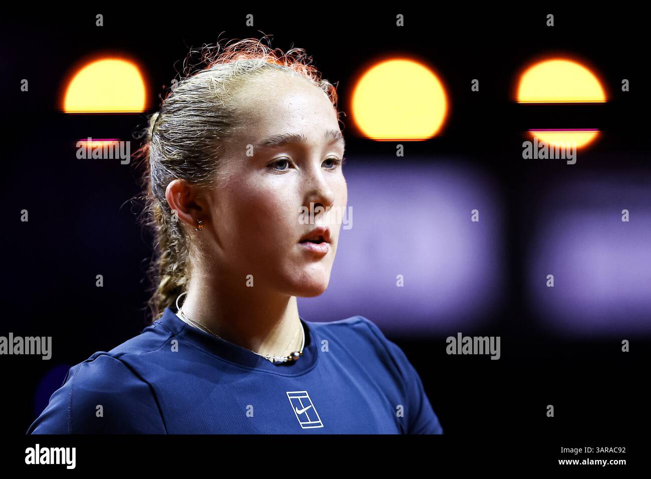Stuttgart, Deutschland. 17th Apr, 2025. im Bild Mirra Andreeva Mirra Andreeva vs Ekaterina ...