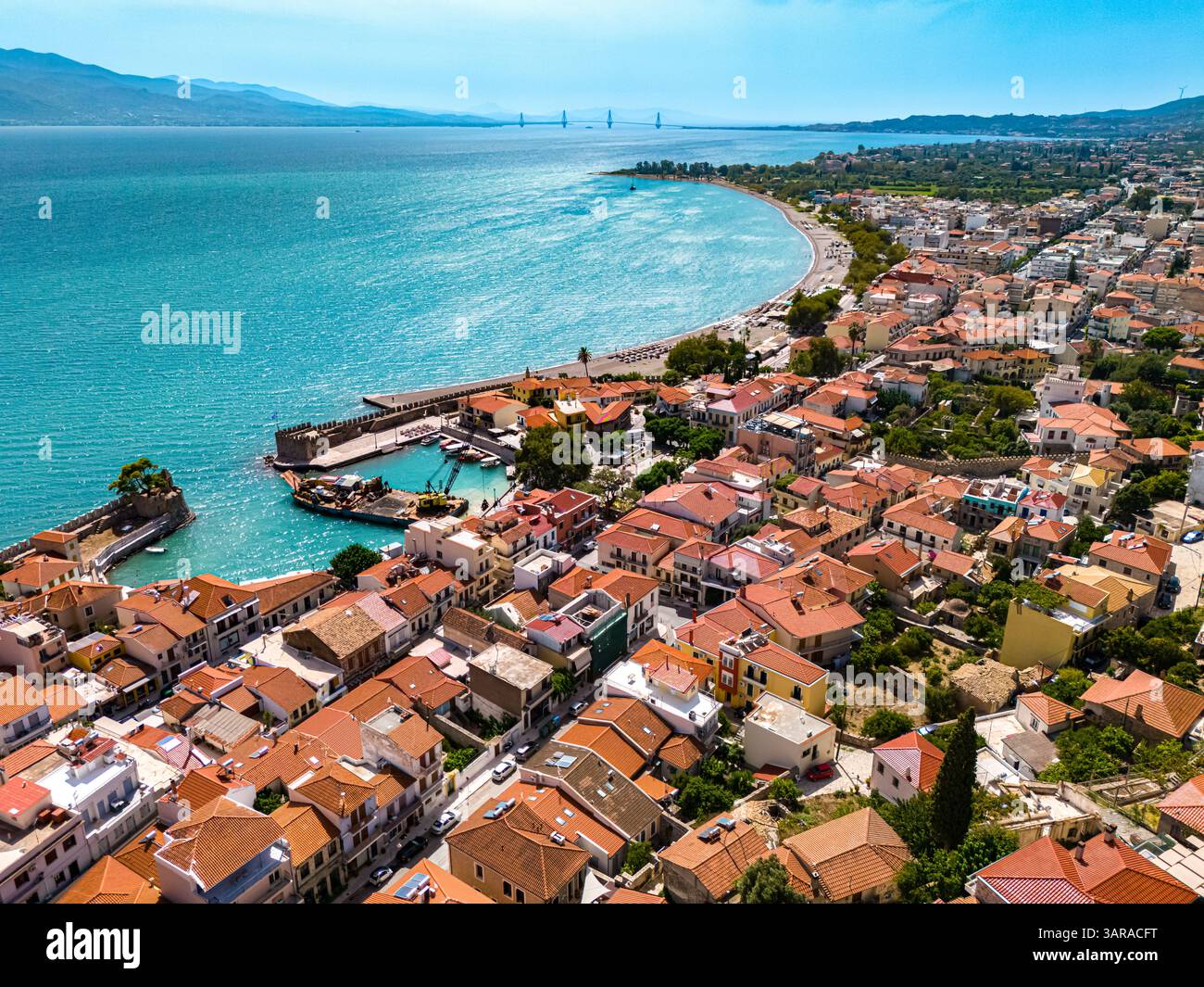 City of Nafpaktos in Aetolia-Acarnania, near Gulf of Corinth, Greece ...