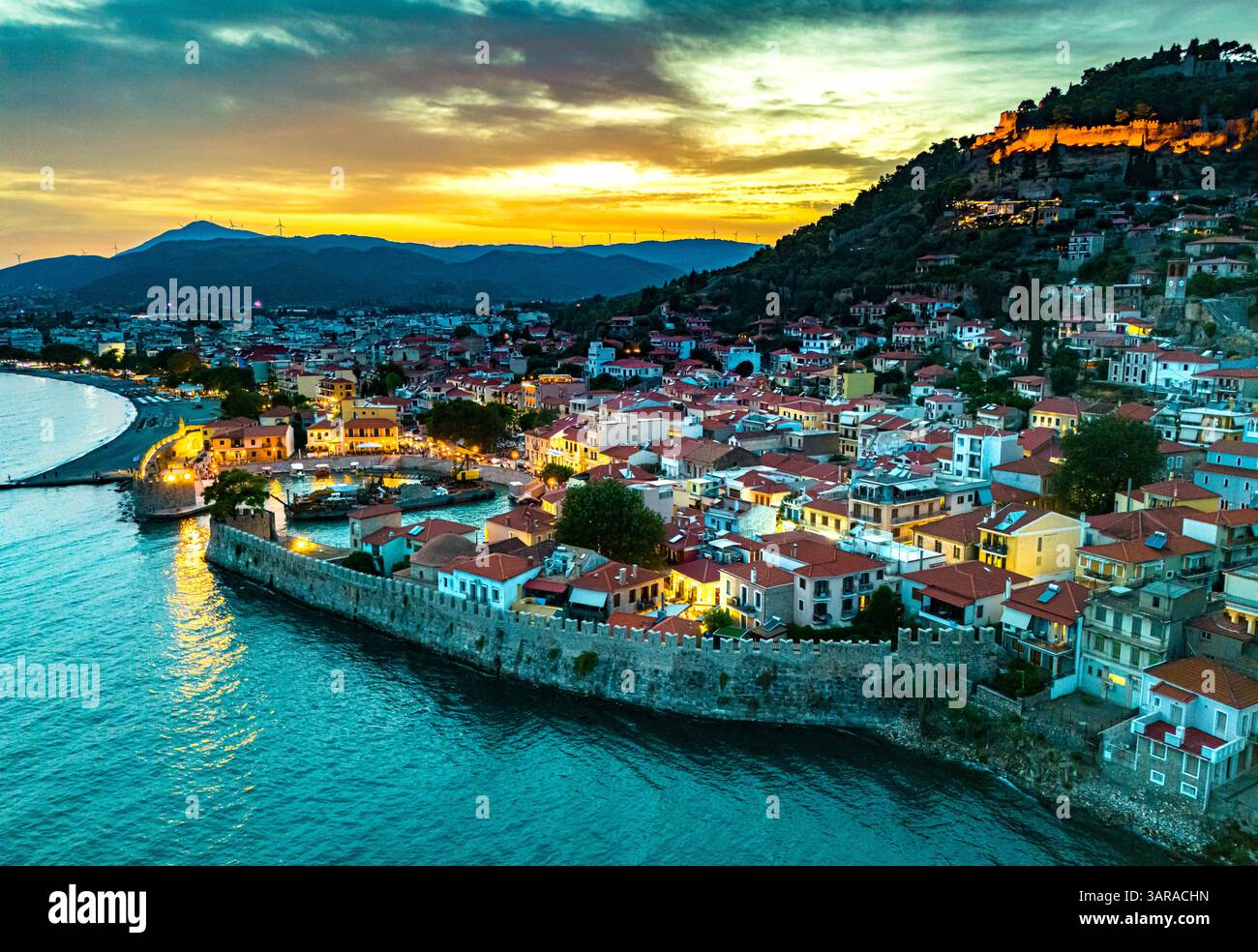 City of Nafpaktos in Aetolia-Acarnania, near Gulf of Corinth, Greece ...