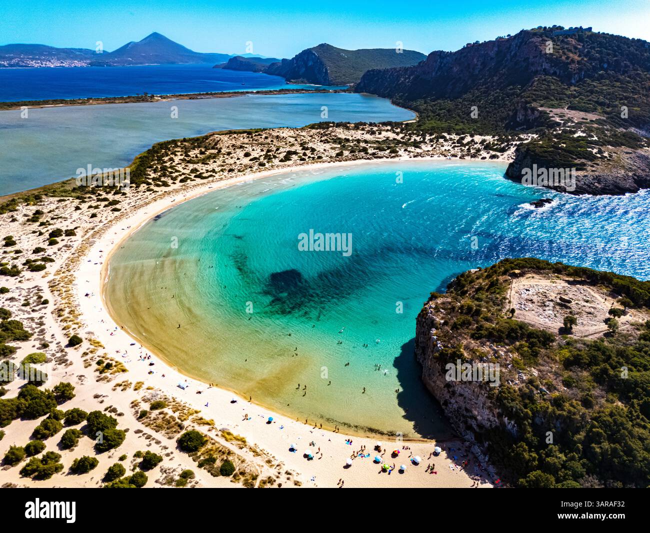 View of Voidokilia Beach, in Messinia, Greece Stock Photo - Alamy