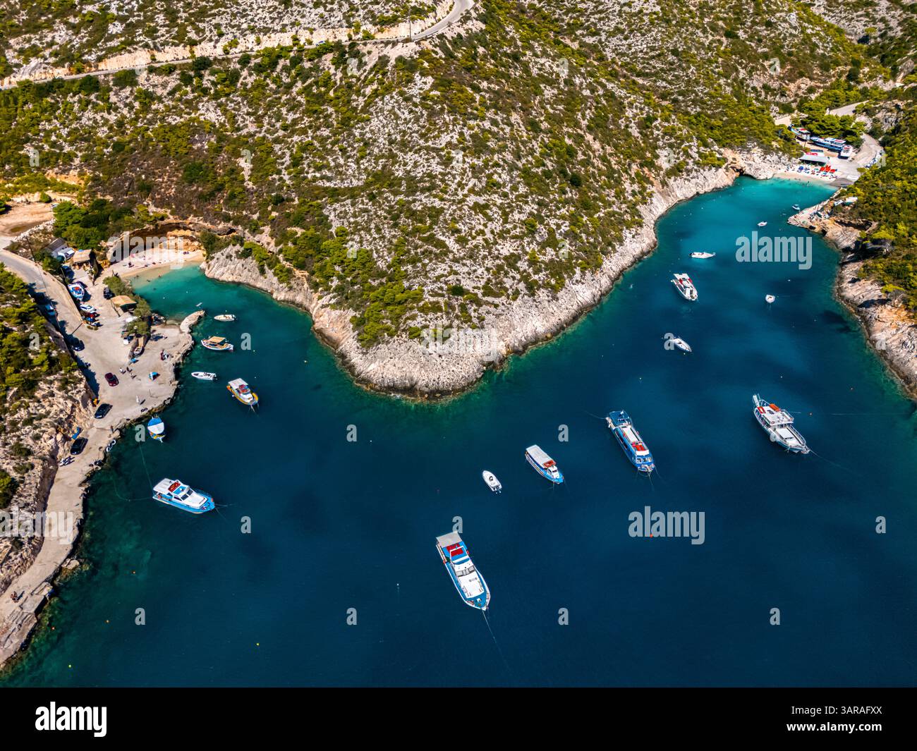 Porto Vromi Beach, on the coast of Zakynthos, in the Ionian Islands of ...