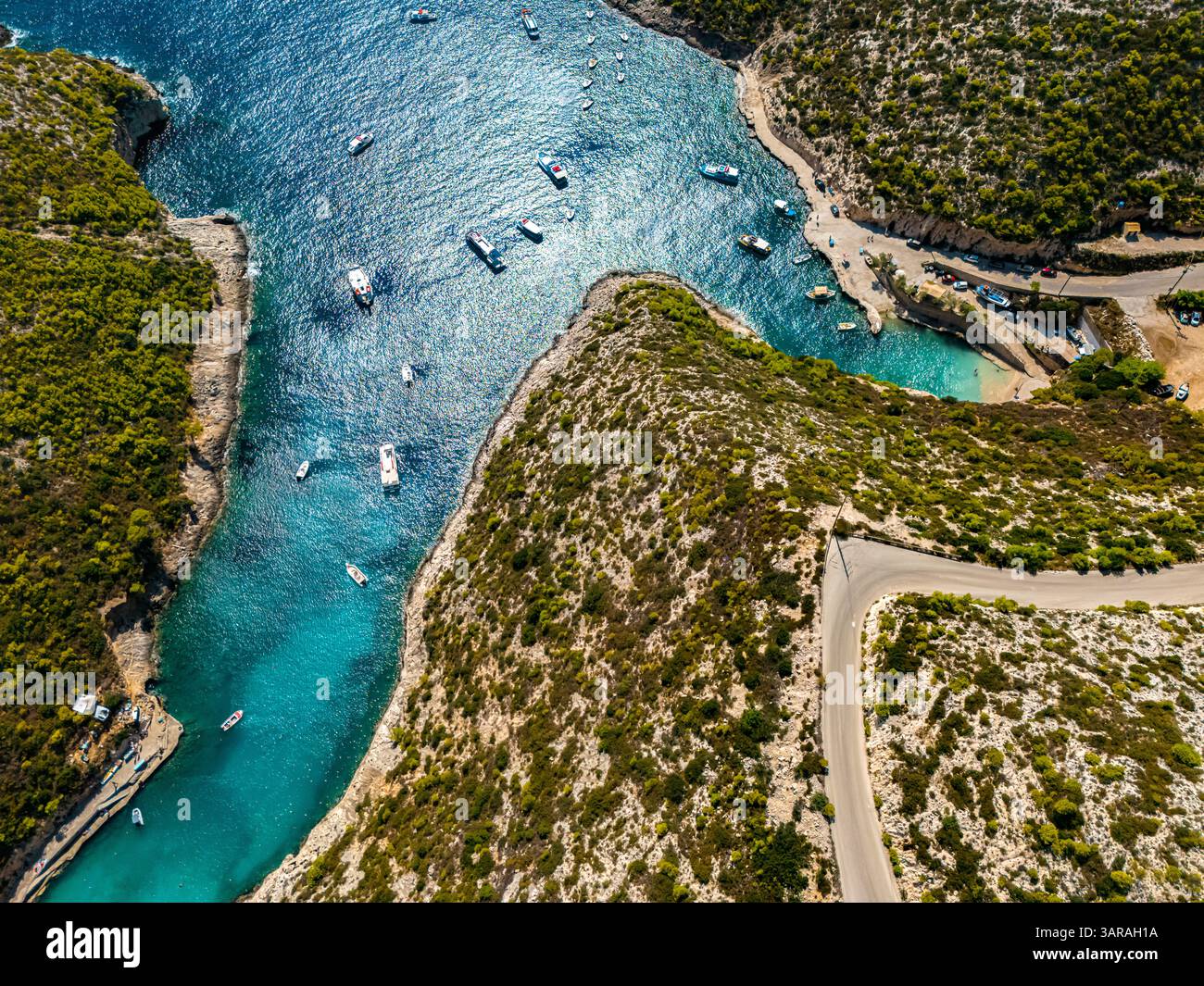 Porto Vromi Beach, on the coast of Zakynthos, in the Ionian Islands of ...
