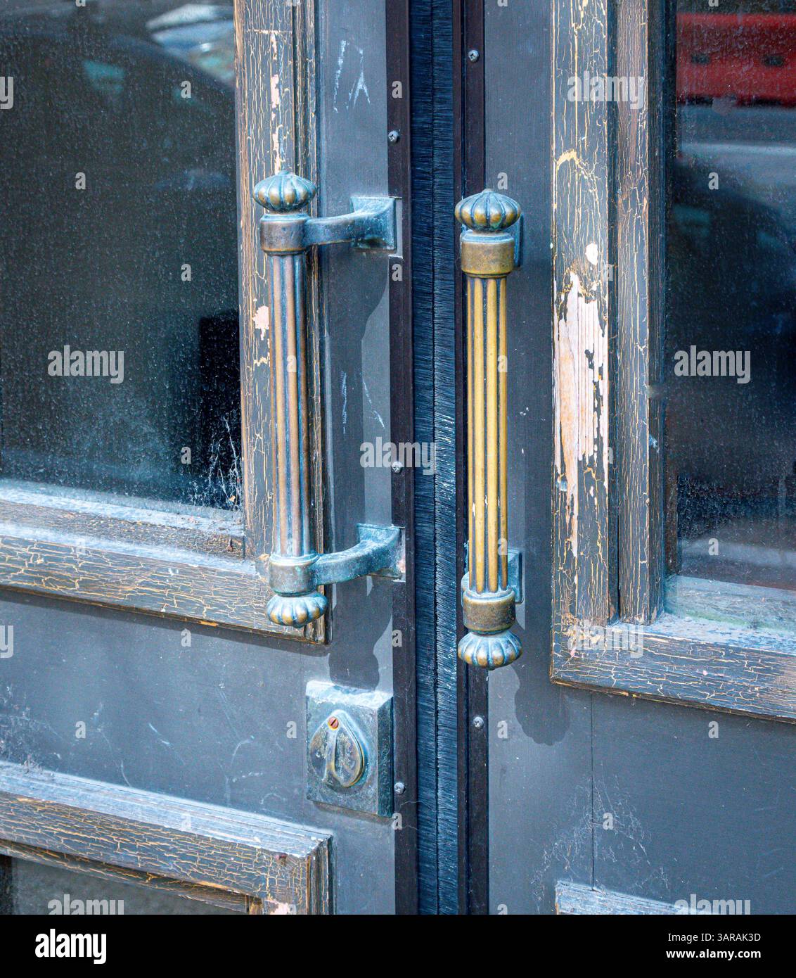Antique door handles Stock Photo - Alamy