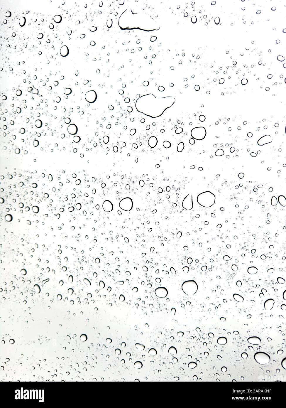 Random water drops on glass with white background Stock Photo - Alamy