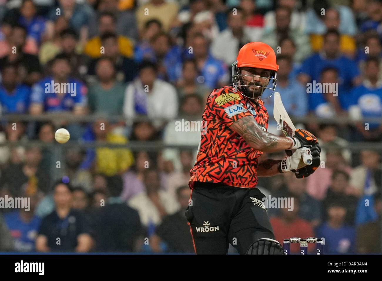 Sunrisers Hyderabad's Nitish Kumar Reddy bats during the Indian Premier ...