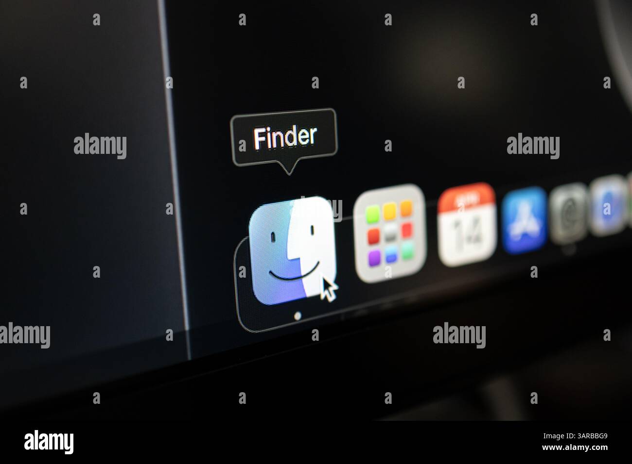 Poznan, Poland – April 14, 2025: Detailed view of macOS interface ...