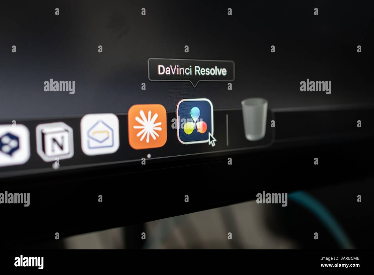 Poznan, Poland – April 14, 2025: Close-up of DaVinci Resolve logo in ...