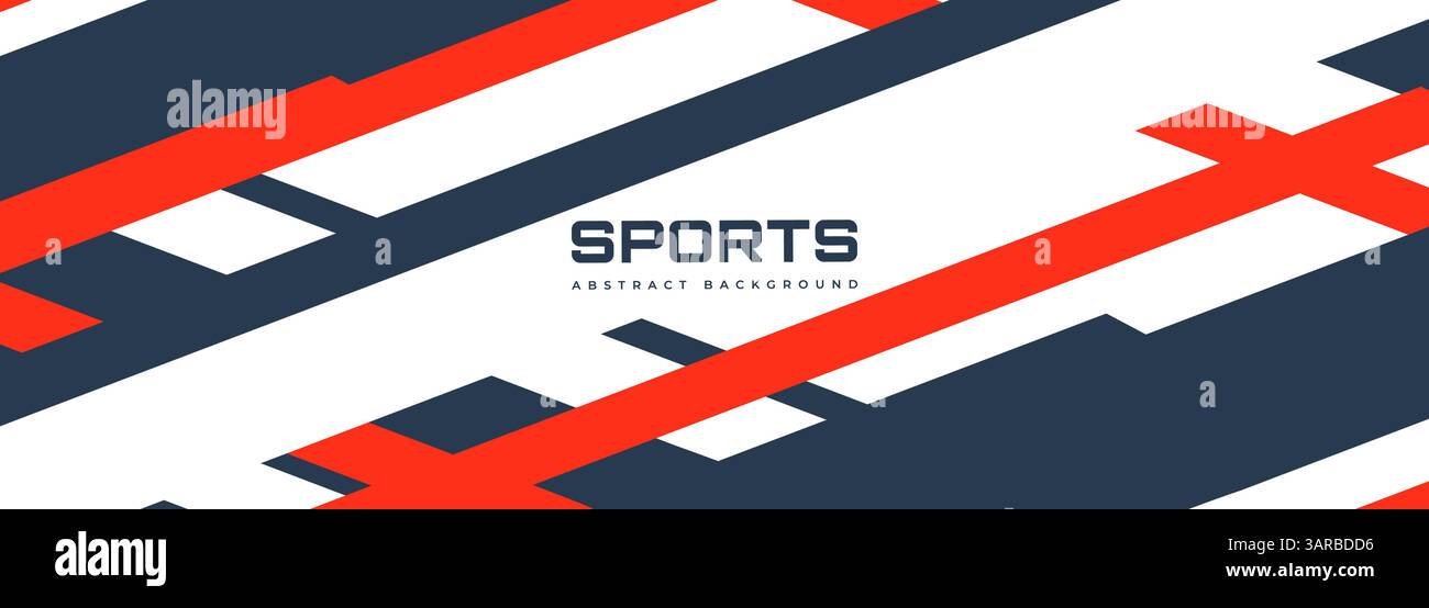 Modern sports banner design with diagonal white, red and blue lines ...