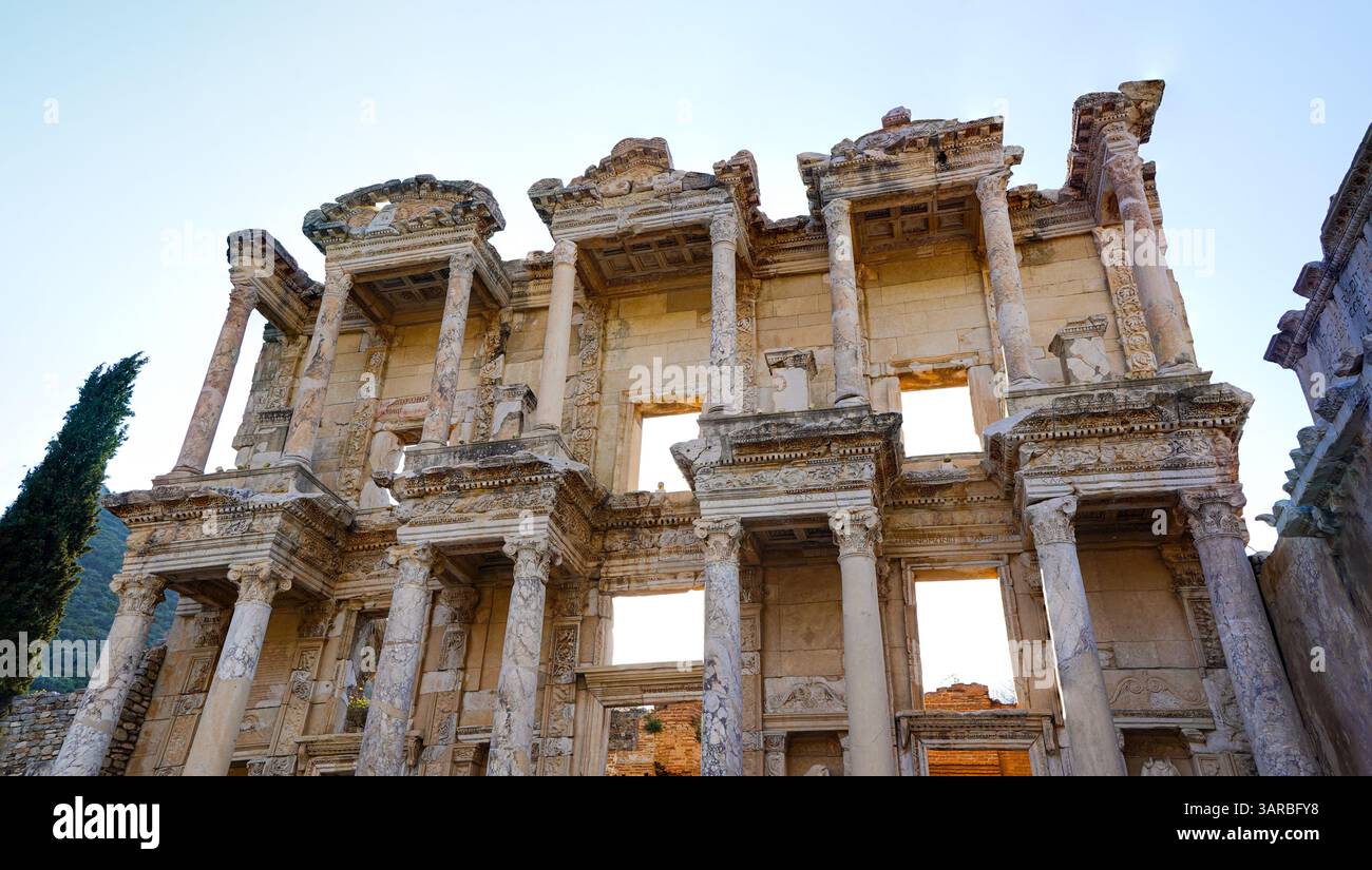 The Library of Celsus in the ancient city of Ephesus, one of the 7 ...