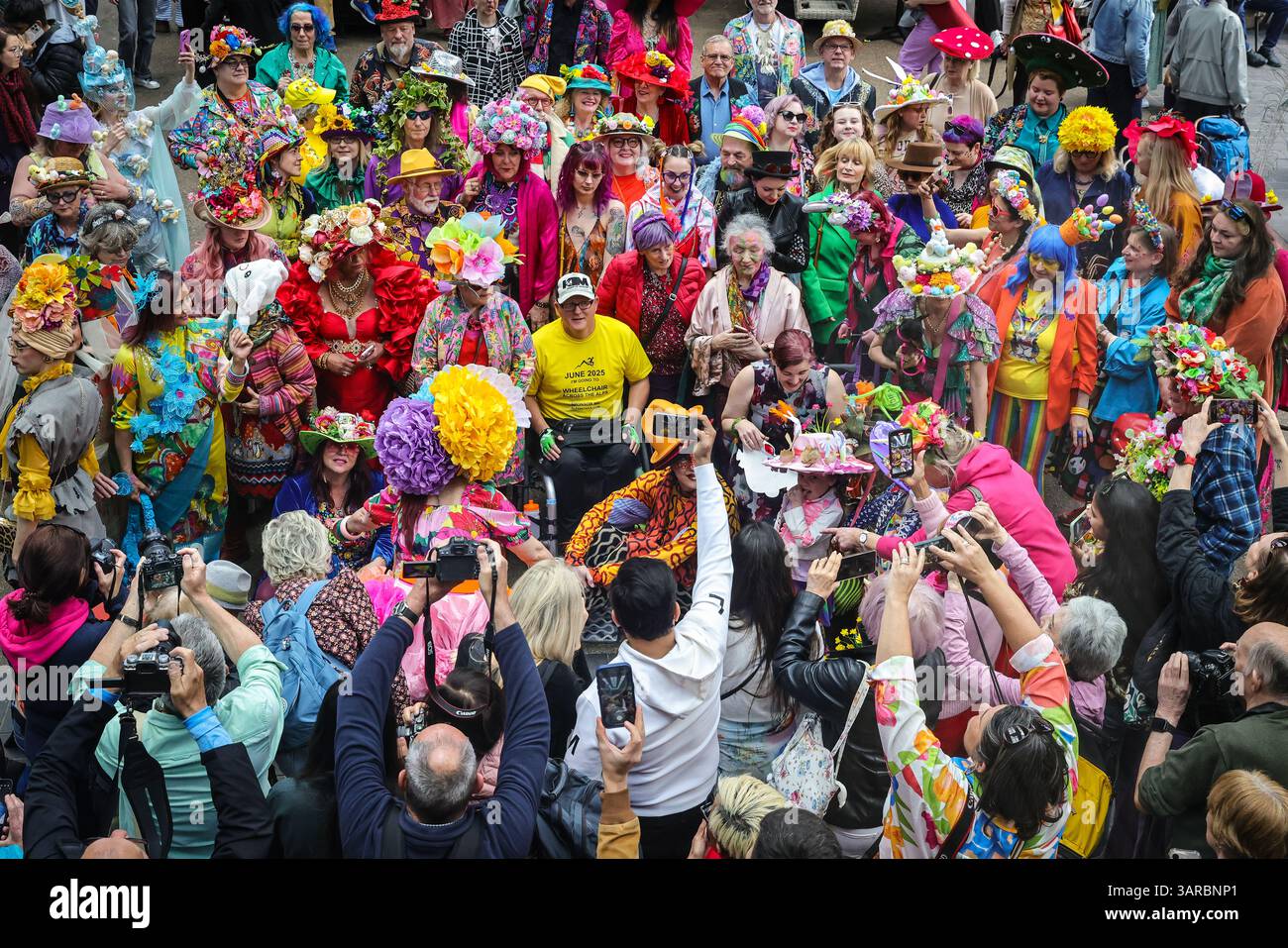 London, UK, 17th April 2025. The group shot attracts much attention ...