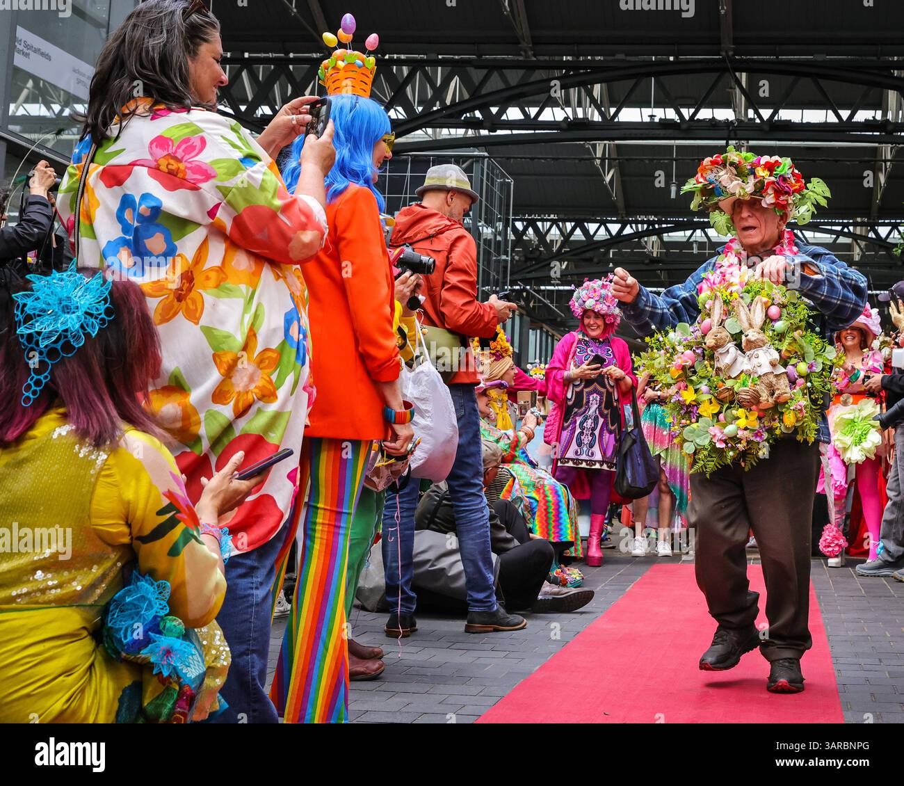 London, UK. 17th Apr, 2025. Alan sashays along the runway. Participants ...