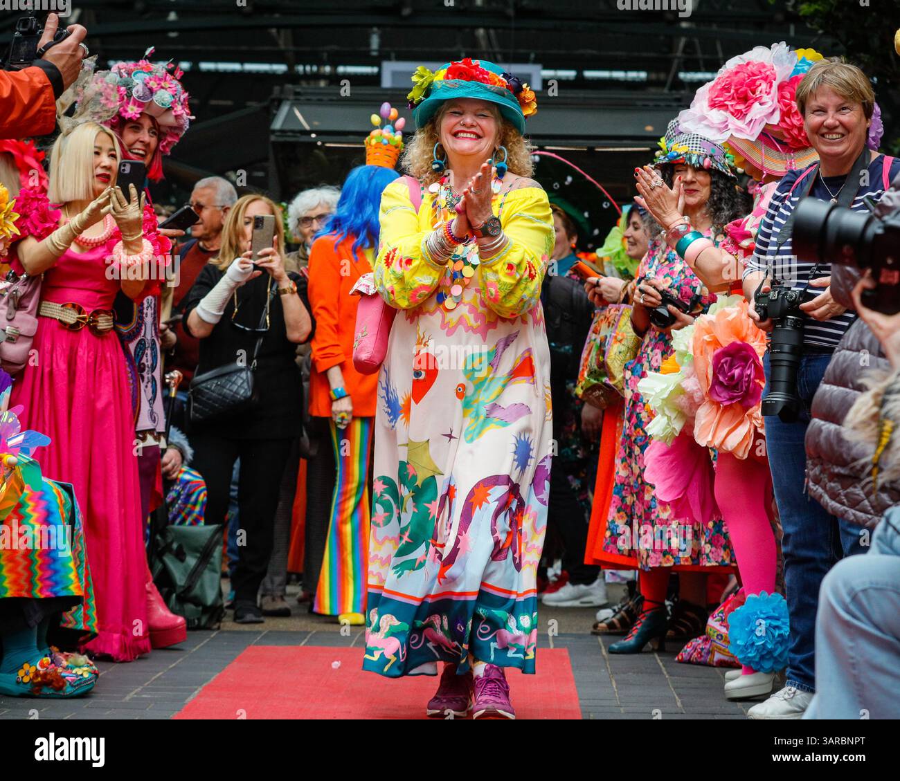 London, UK, 17th April 2025. Participants show off their colourful ...