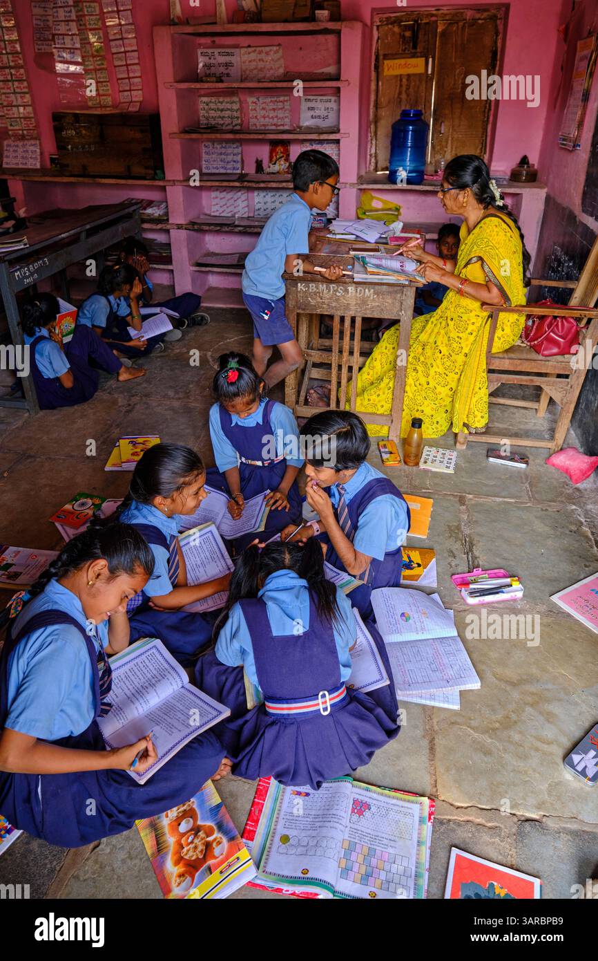 India, Karnataka state, Badami, government school Stock Photo - Alamy