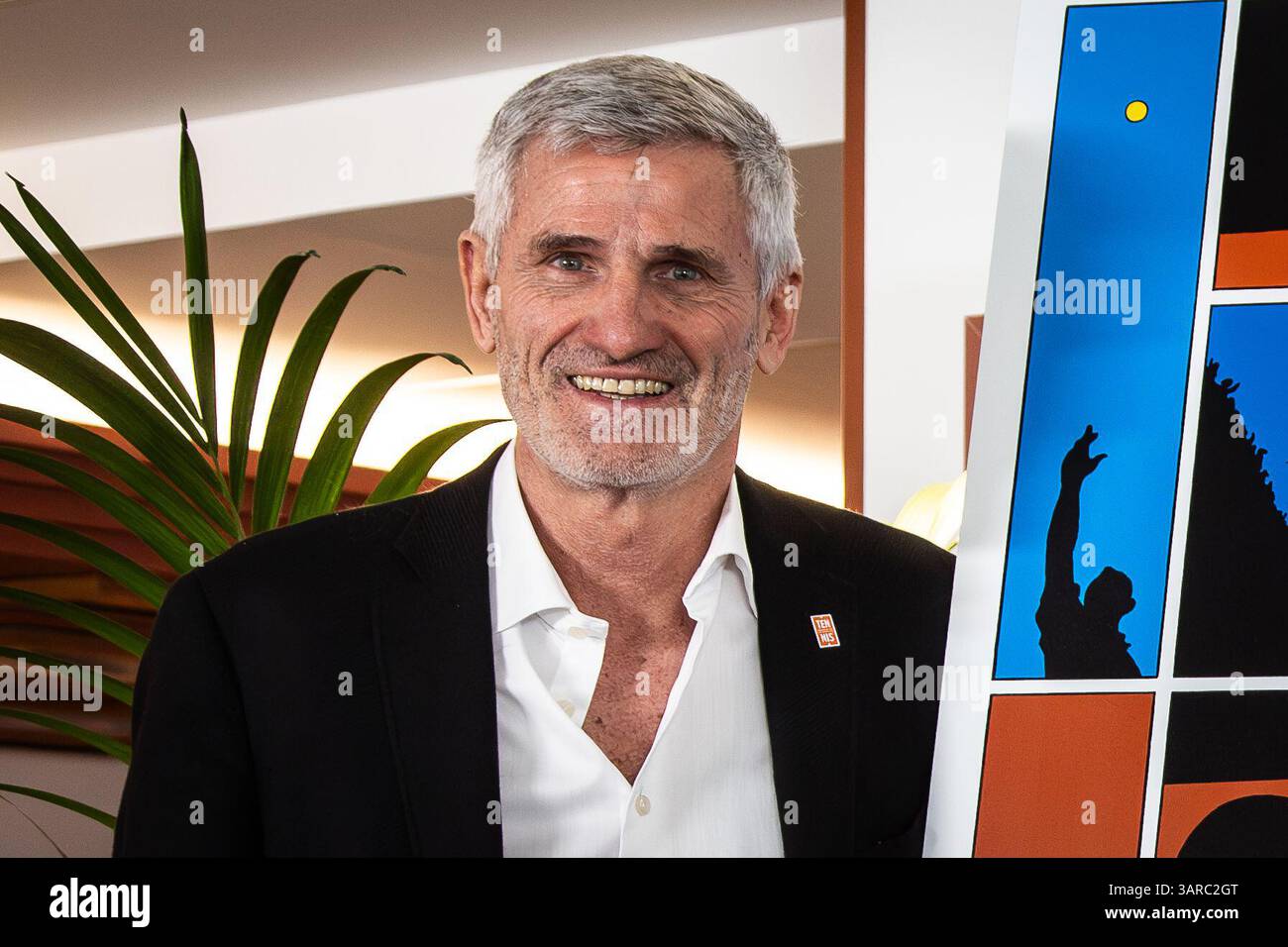 President of French Federation of Tennis (FFT) Gilles MORETTON during ...