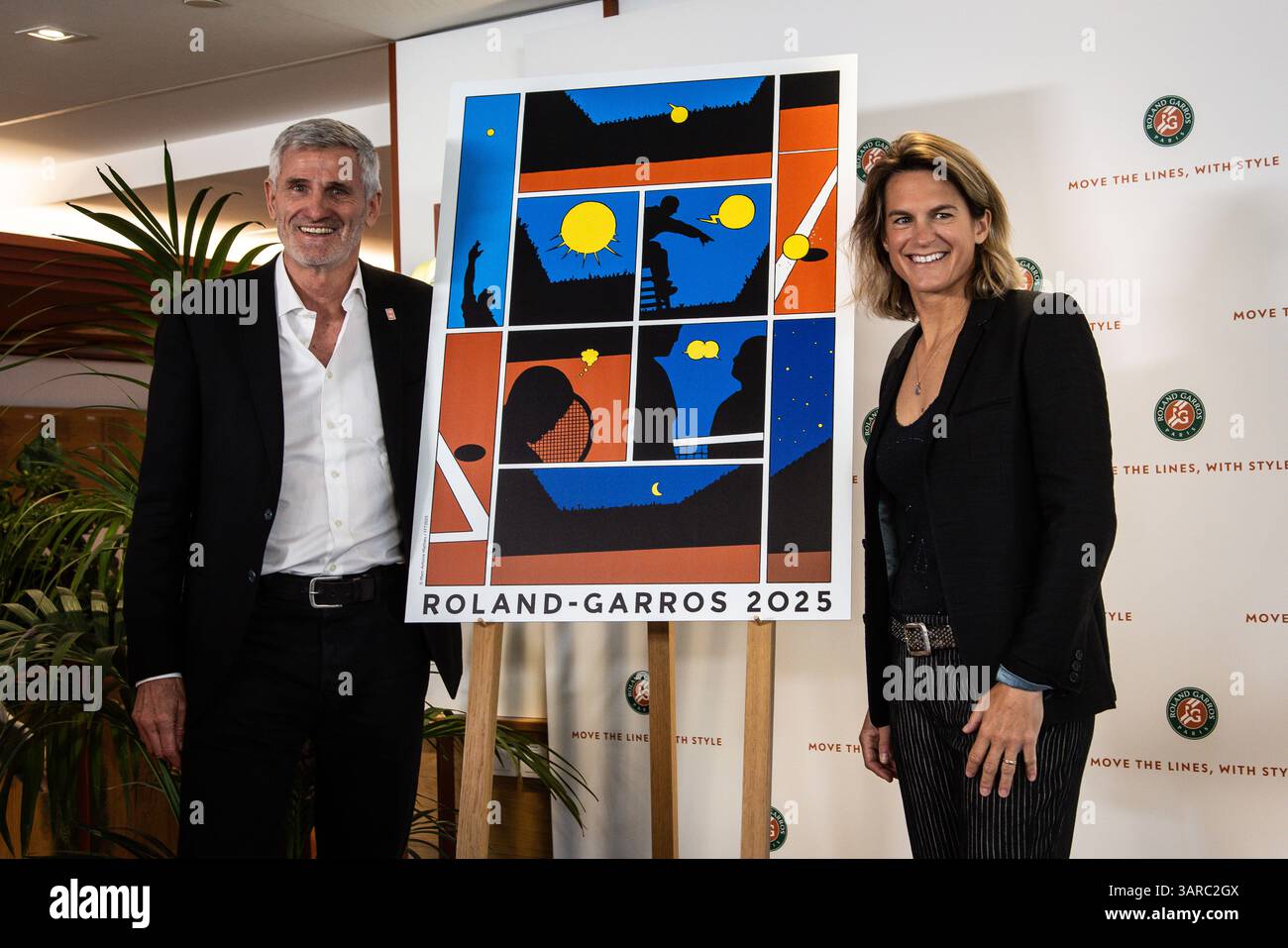 President of French Federation of Tennis (FFT) Gilles MORETTON and ...