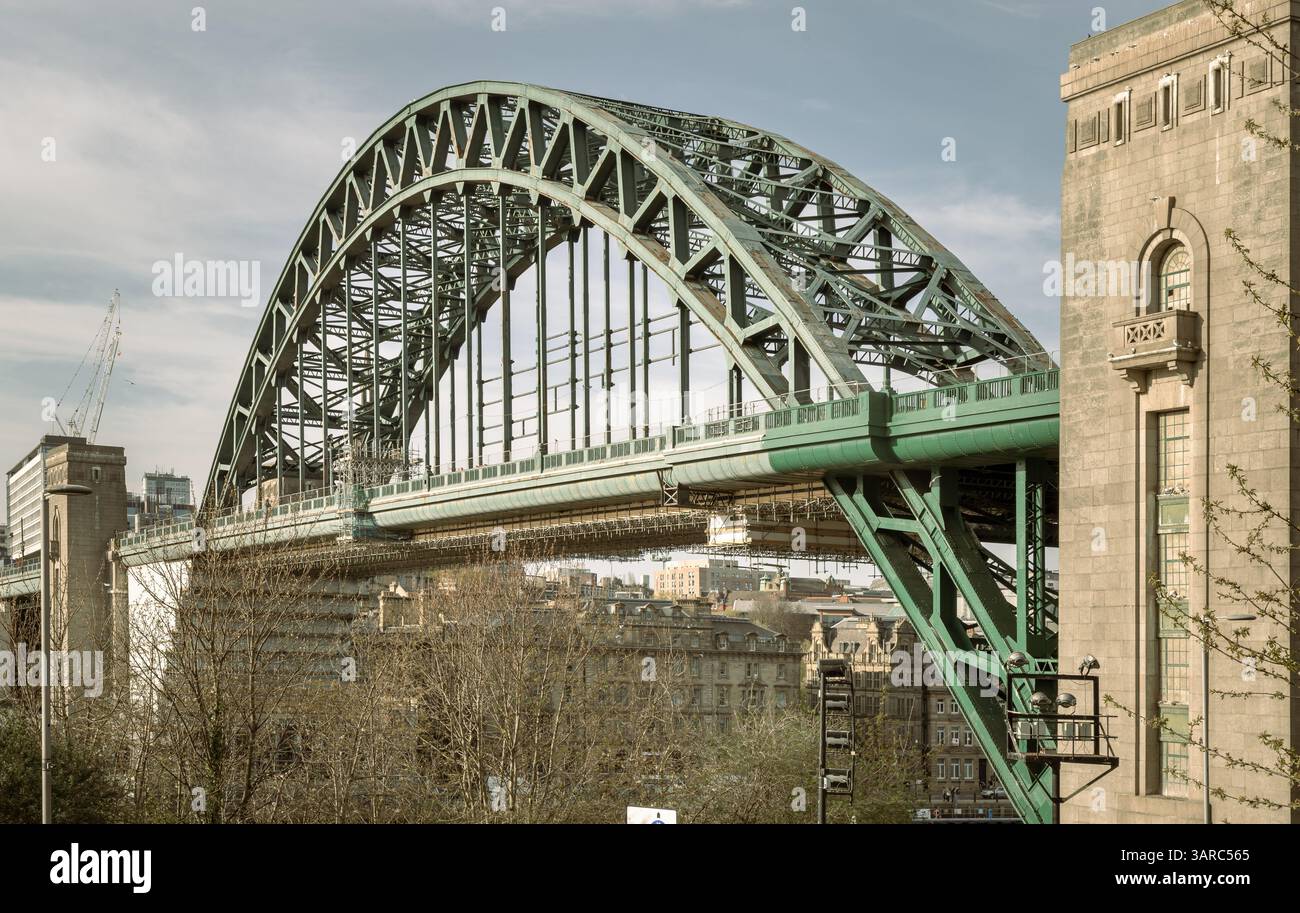 Newcastle, UK - Apr 11, 2025 - A view of Tyne Bridge featured at a ...