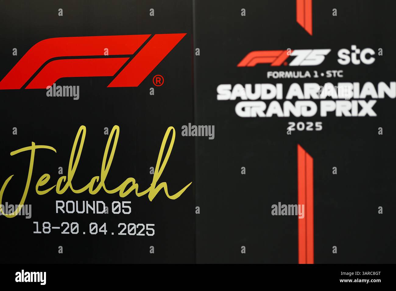 JEDDAH, SAUDI ARABIA - APRIL 17: A general view of the paddock during ...