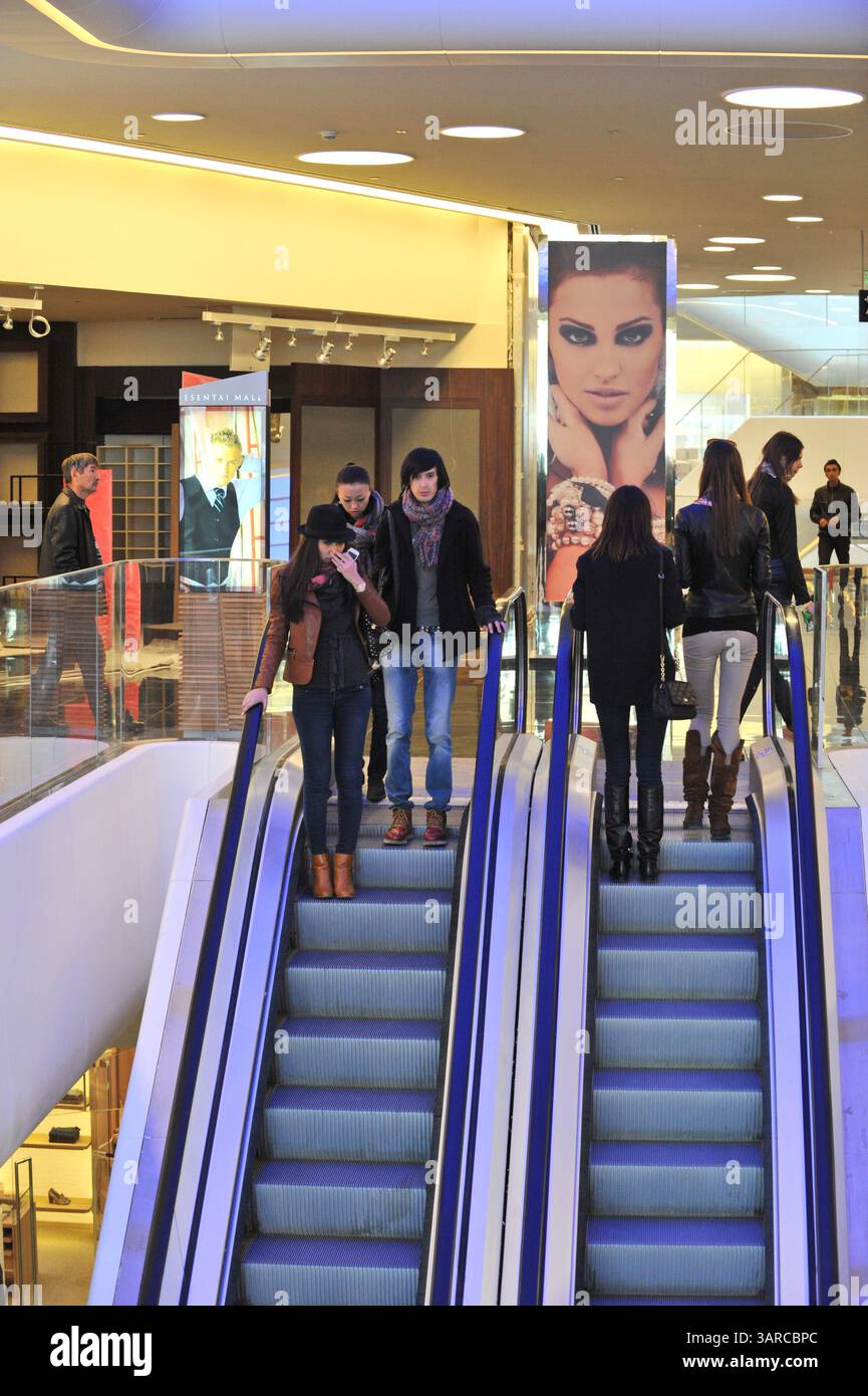 Escalator in the large Esentai Mall Stock Photo - Alamy