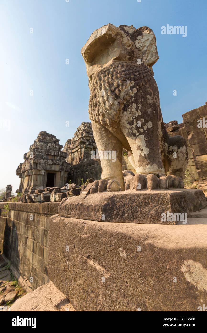 Ancient Khmer ruins and temple from Angkor, Cambodia. Popular site ...