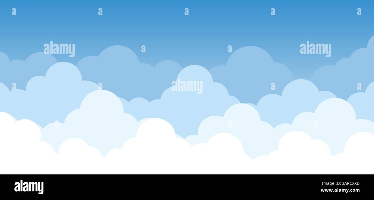 Blue cloudy sky panorama Stock Vector Images - Alamy