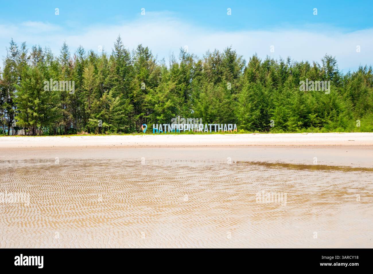 Nopparat Thara Beach in Ao Nang, Krabi Province, Thailand. A line of ...