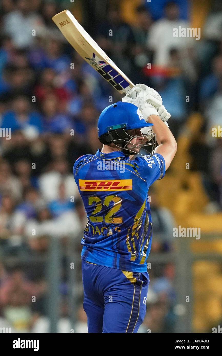 Mumbai Indians' Will Jacks bats during the Indian Premier League ...