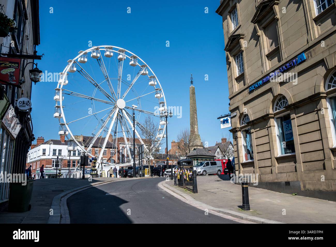 Street scene image of the North Yorkshire City of Ripon seen here ...