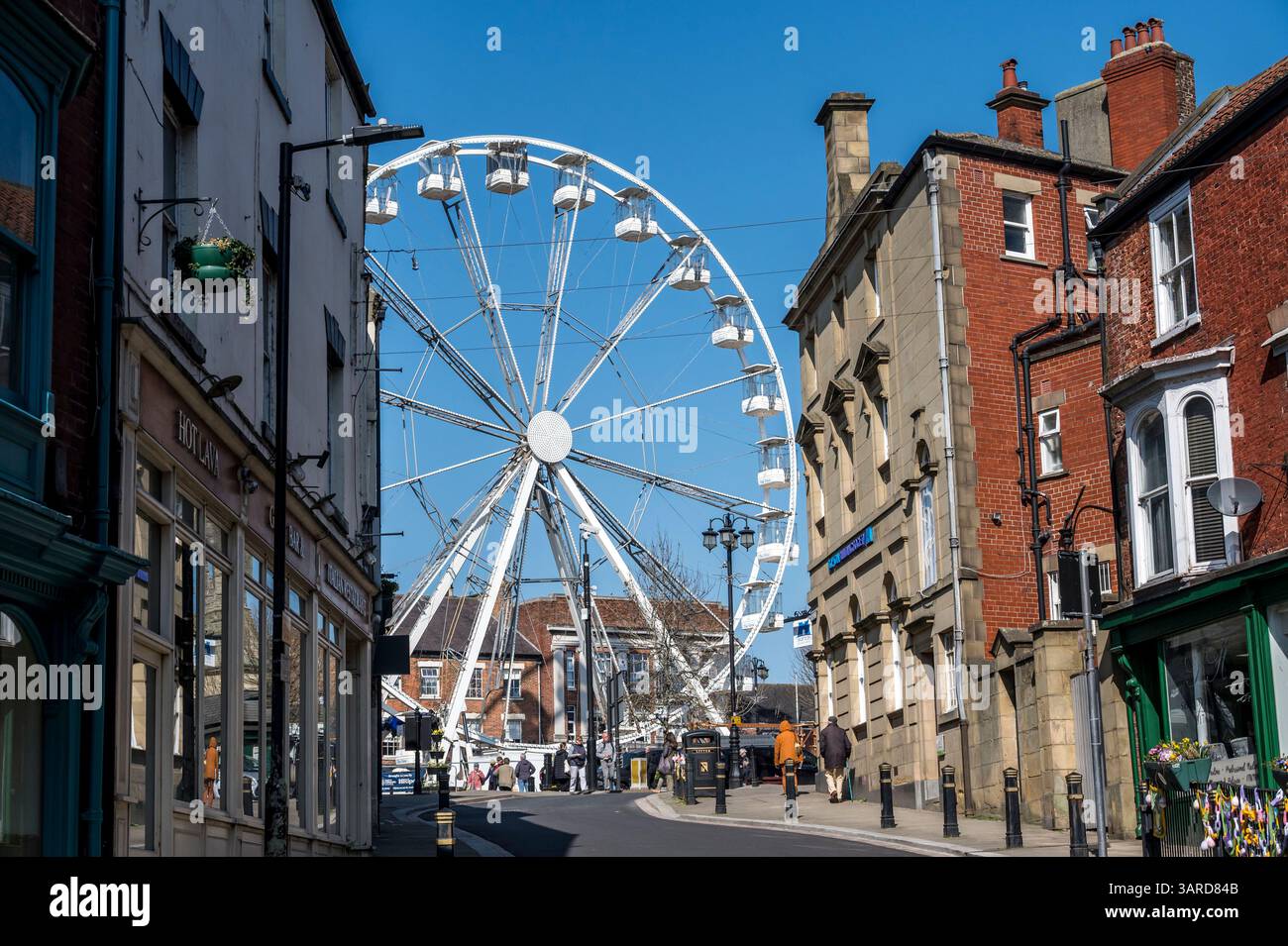 Street scene image of the North Yorkshire City of Ripon seen here ...