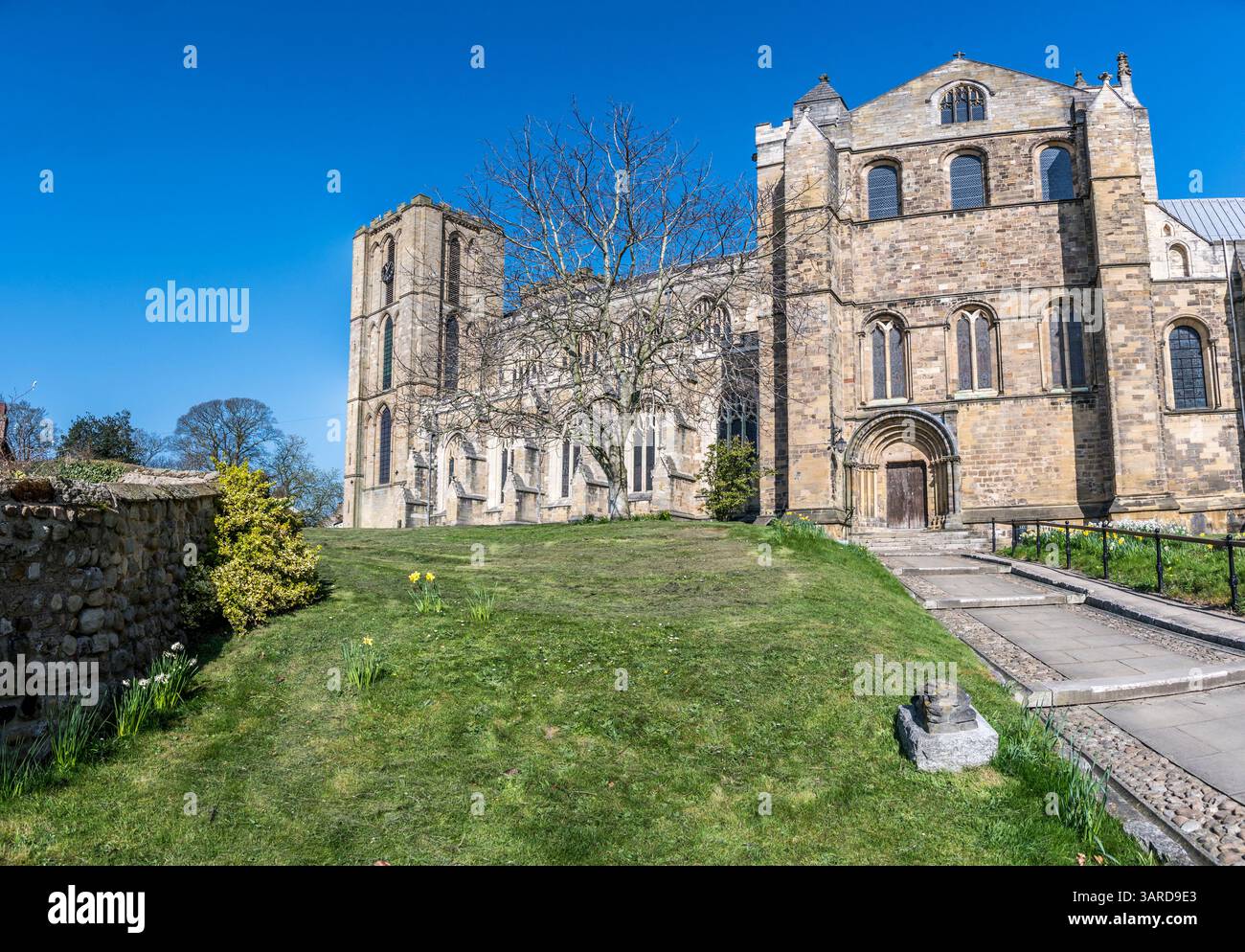 The image is of the Gothic architecture of Ripon Cathedral also know as ...