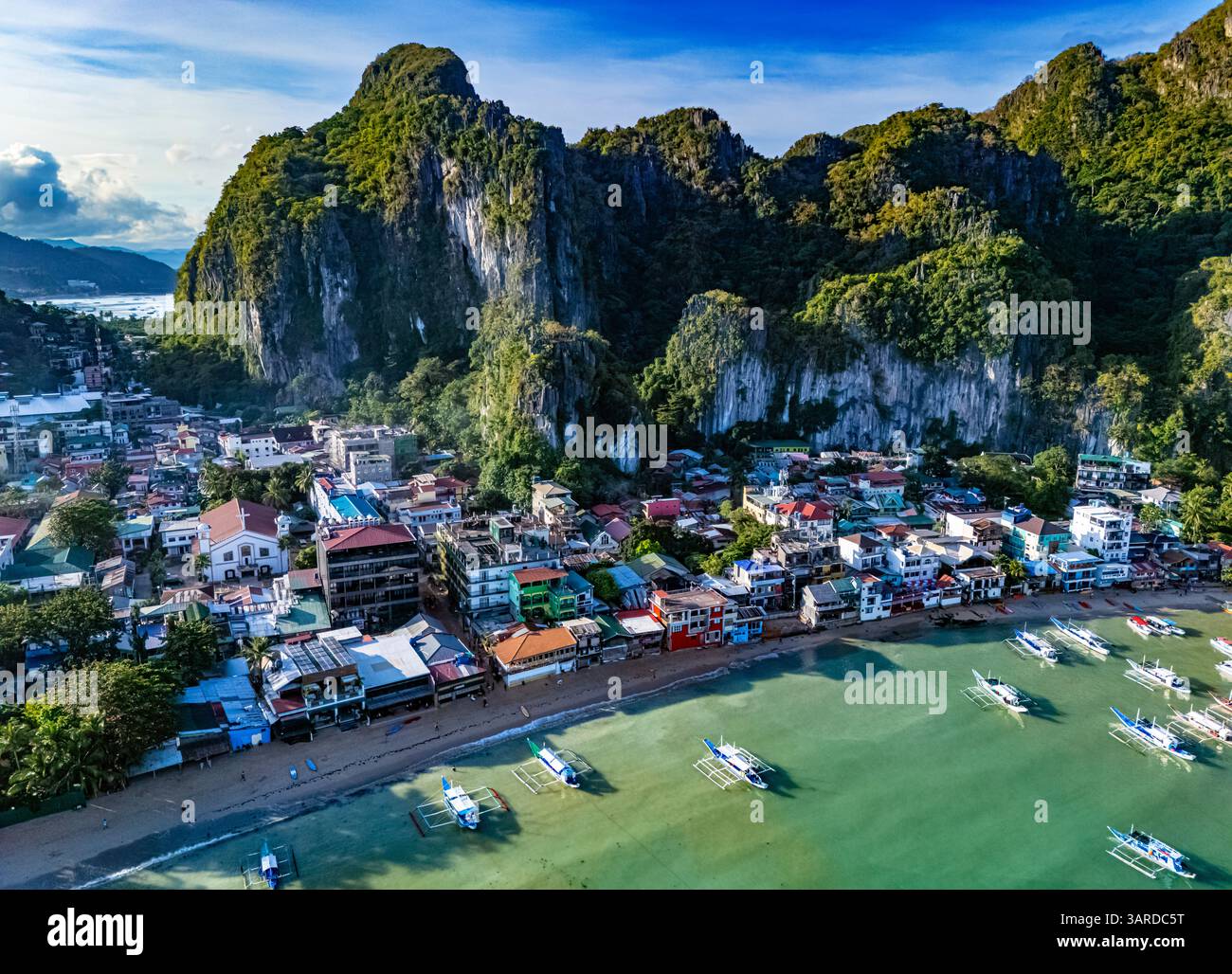 Aerial view of El Nido in the north of the Palawan Island, Philippines ...