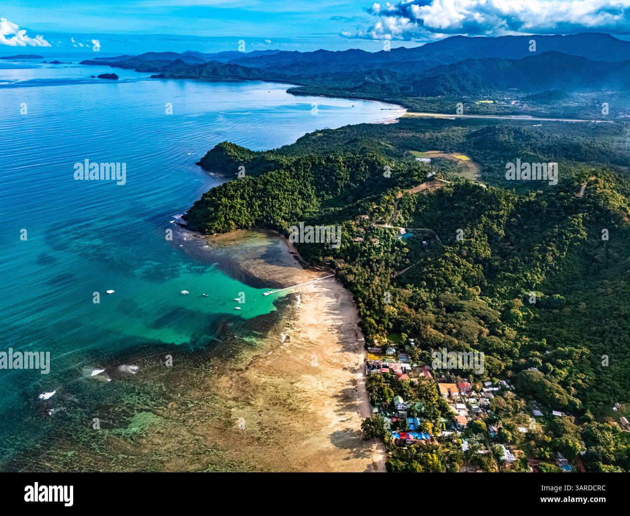 Aerial view of El Nido in the north of the Palawan Island, Philippines ...