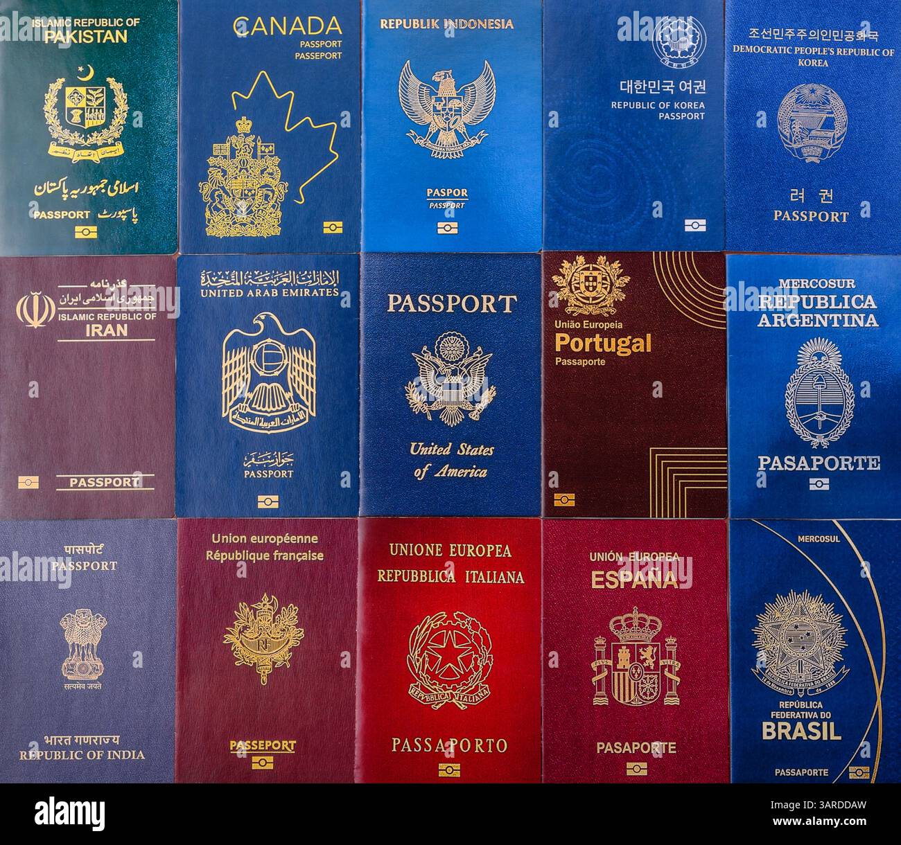 Passports of citizens of different countries of the world, background ...