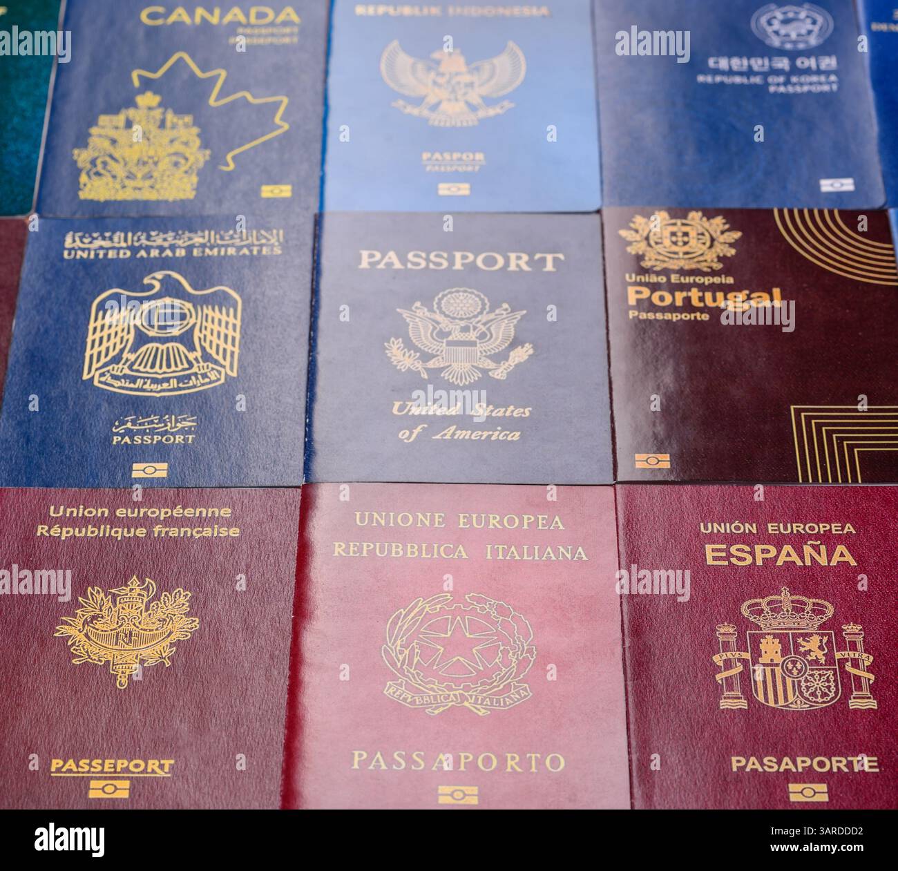 Passports of citizens of different countries of the world, background ...