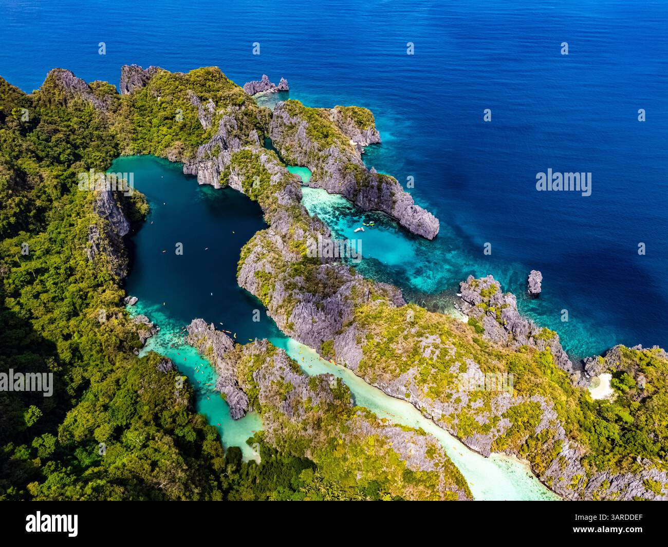 Big Lagoon and Small Lagoon at Miniloc Island near El Nido, Palawan ...