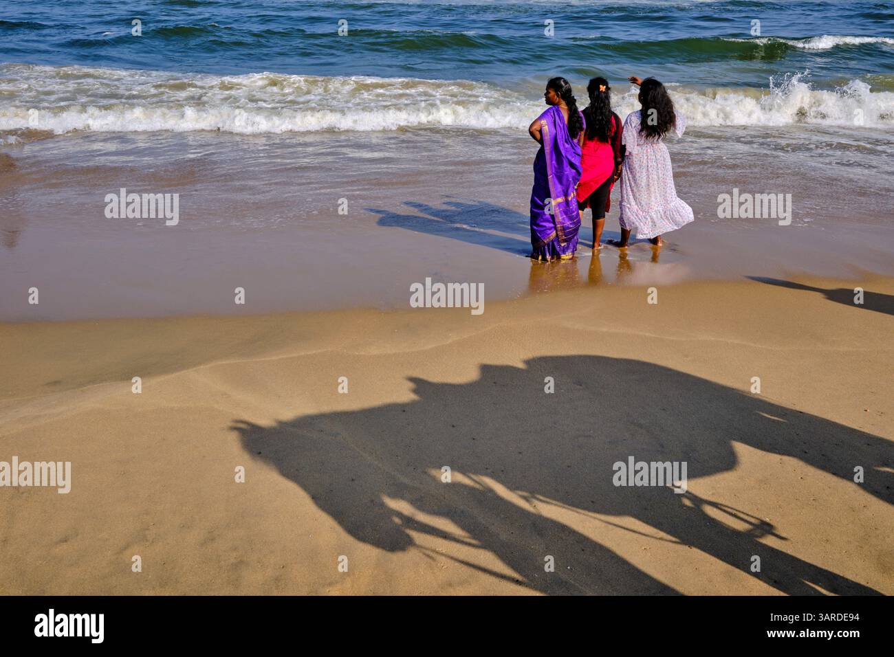 India, Tamil Nadu, Chennai (Madras), Marina Beach in the city center ...