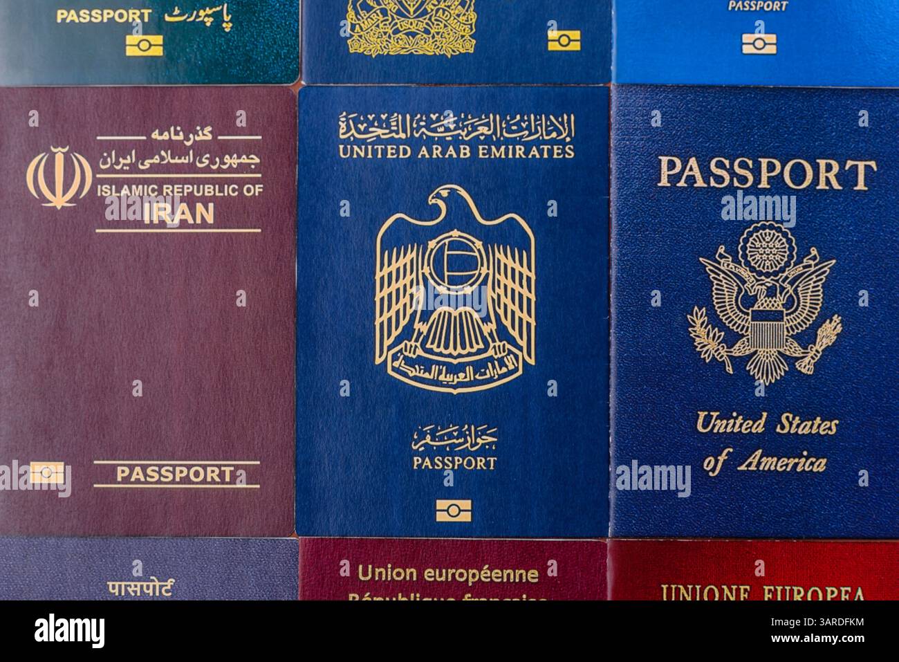 Passports of citizens of different countries of the world, background ...