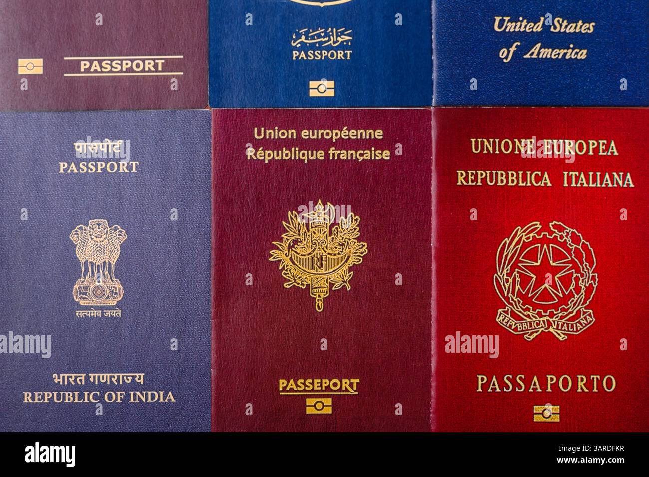 Passports of citizens of different countries of the world, background ...