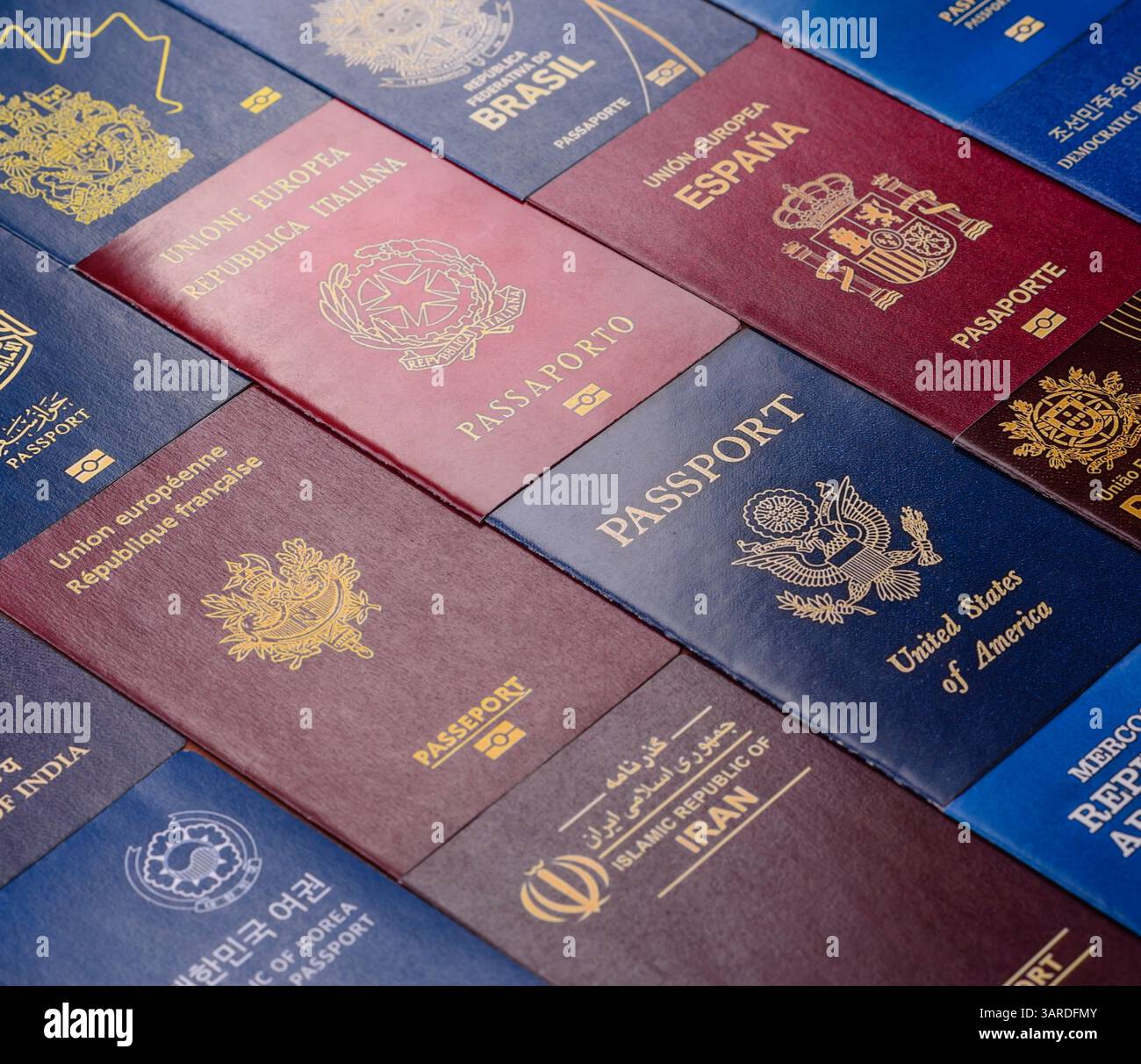 Passports of citizens of different countries of the world, background ...