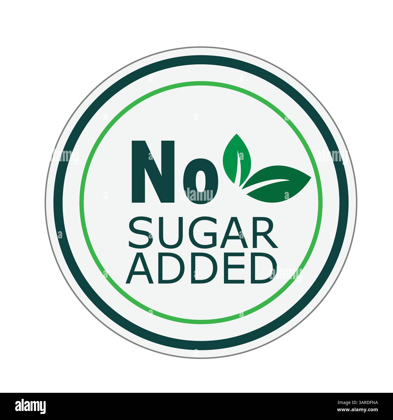 No Sugar Added Circular Logo – Minimalist Green and White Design with ...