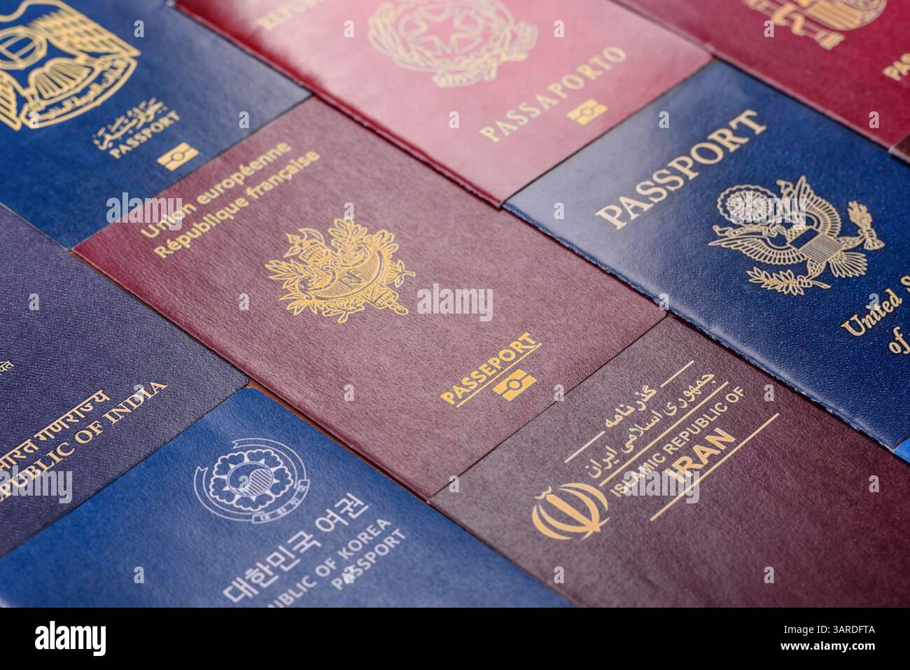 Passports of citizens of different countries of the world, background ...